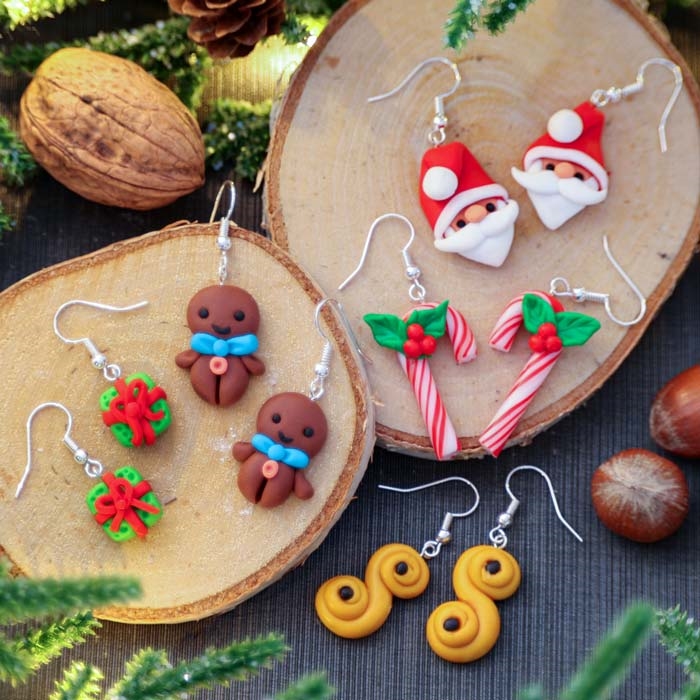 Juleøreringe af FIMO-ler - Sløjd, Håndværk & Design